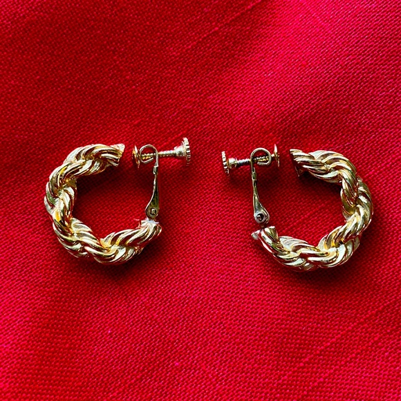 Napier | Jewelry | Napier Golden Rope Clip On Hoops | Poshmark
